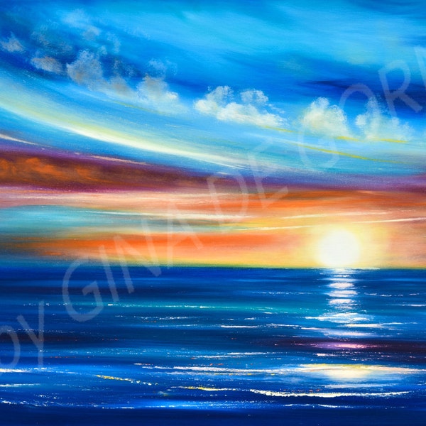 Large Sunset Painting - Etsy