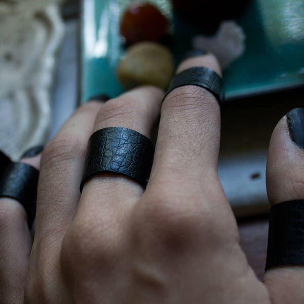 Leather Ring - Etsy