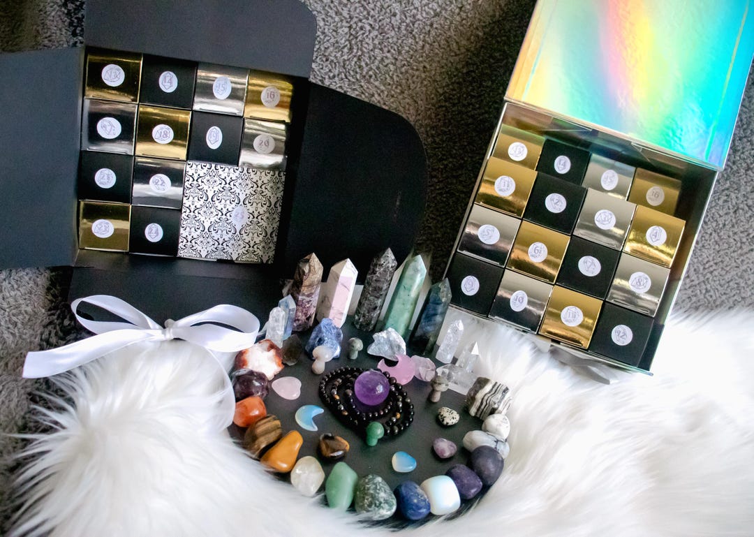 Crystal Advent Calendar 7, 12, and 25 Day | Raw Stones, Tumbled ...