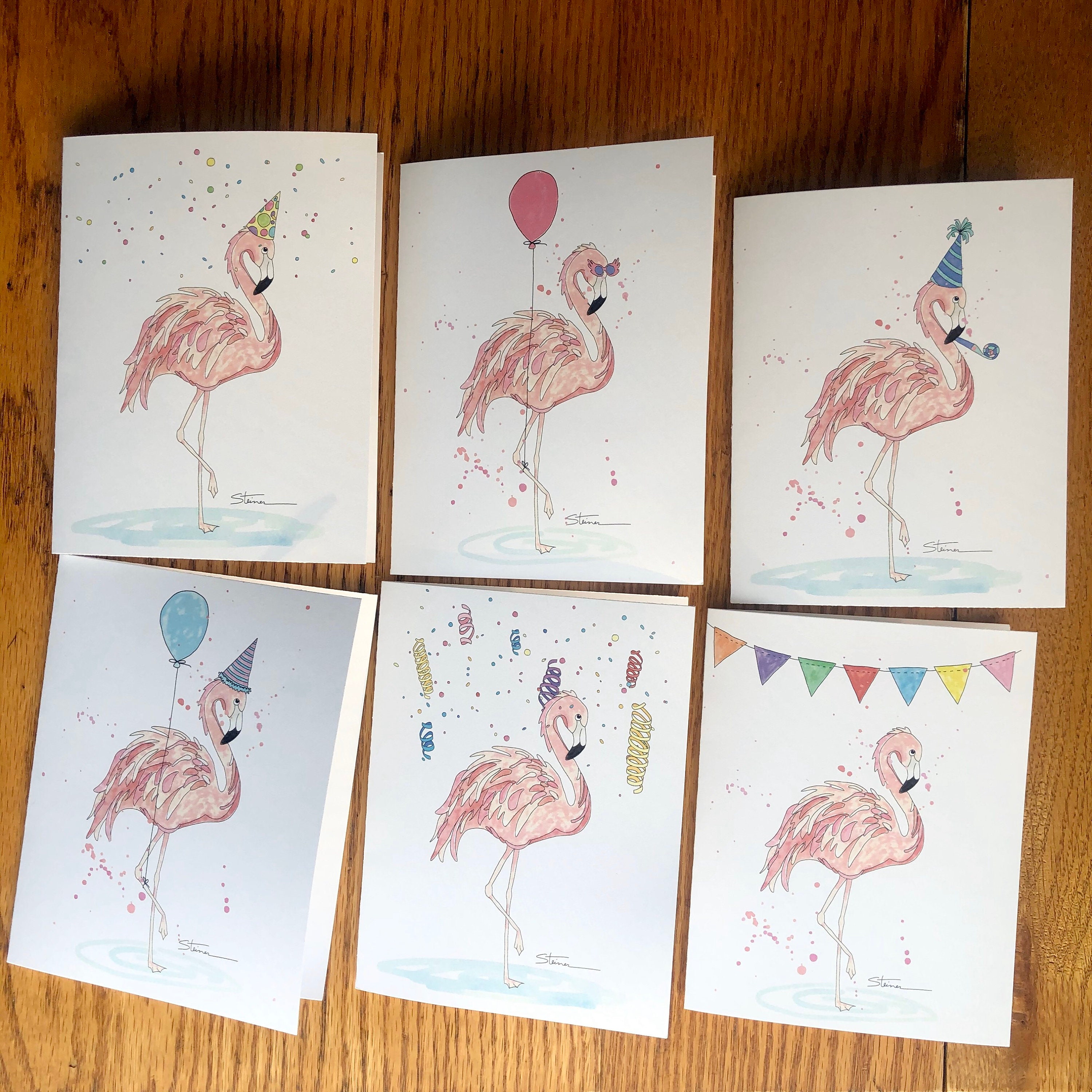 Flamingo Blank Note Cards;celebration;birthday; Kids, Adult, Funny ...
