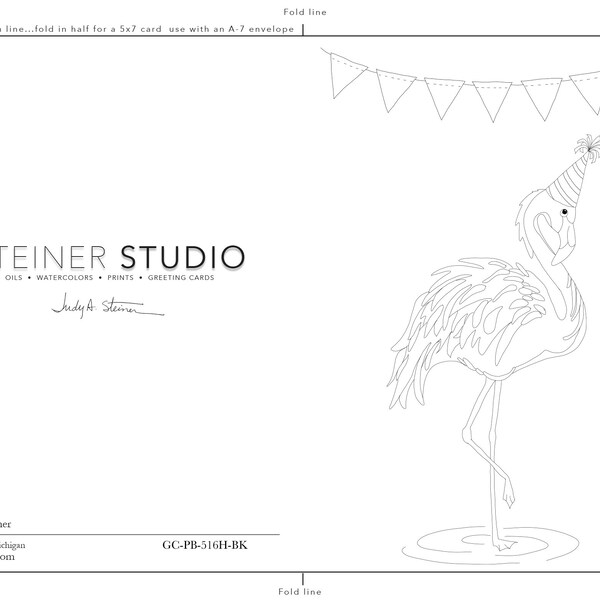 Flamingo Happy Birthday Coloring - Etsy