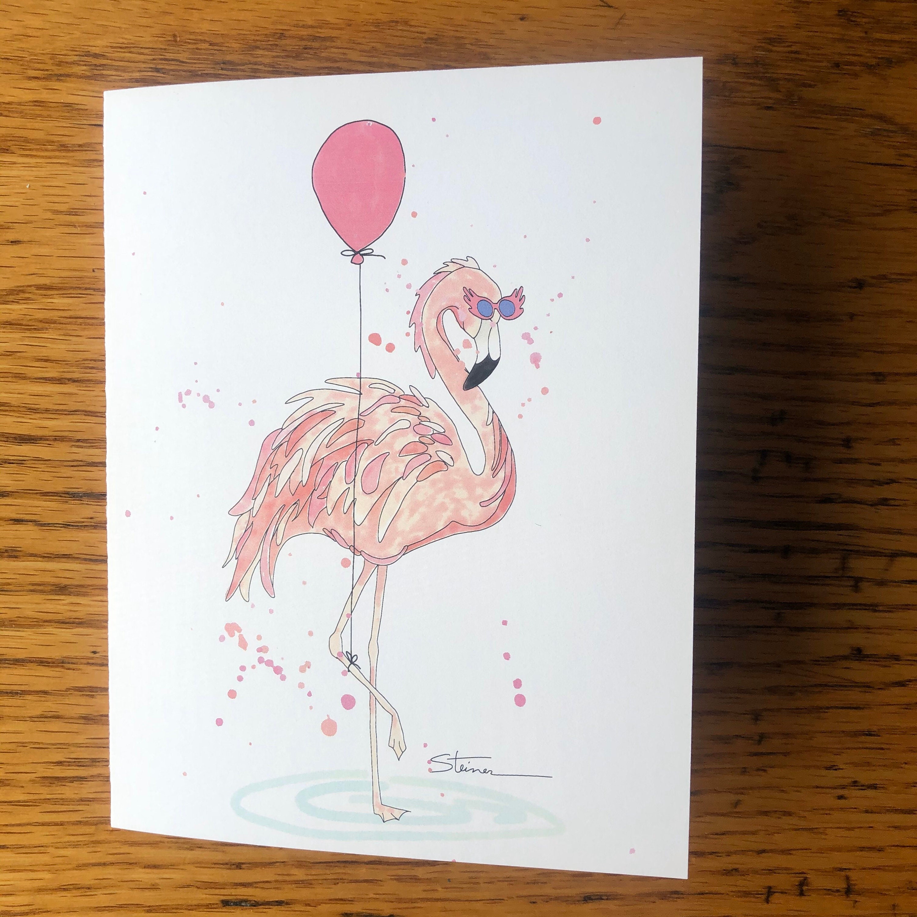Flamingo Blank Note Cards;celebration;birthday; Kids, Adult, Funny ...