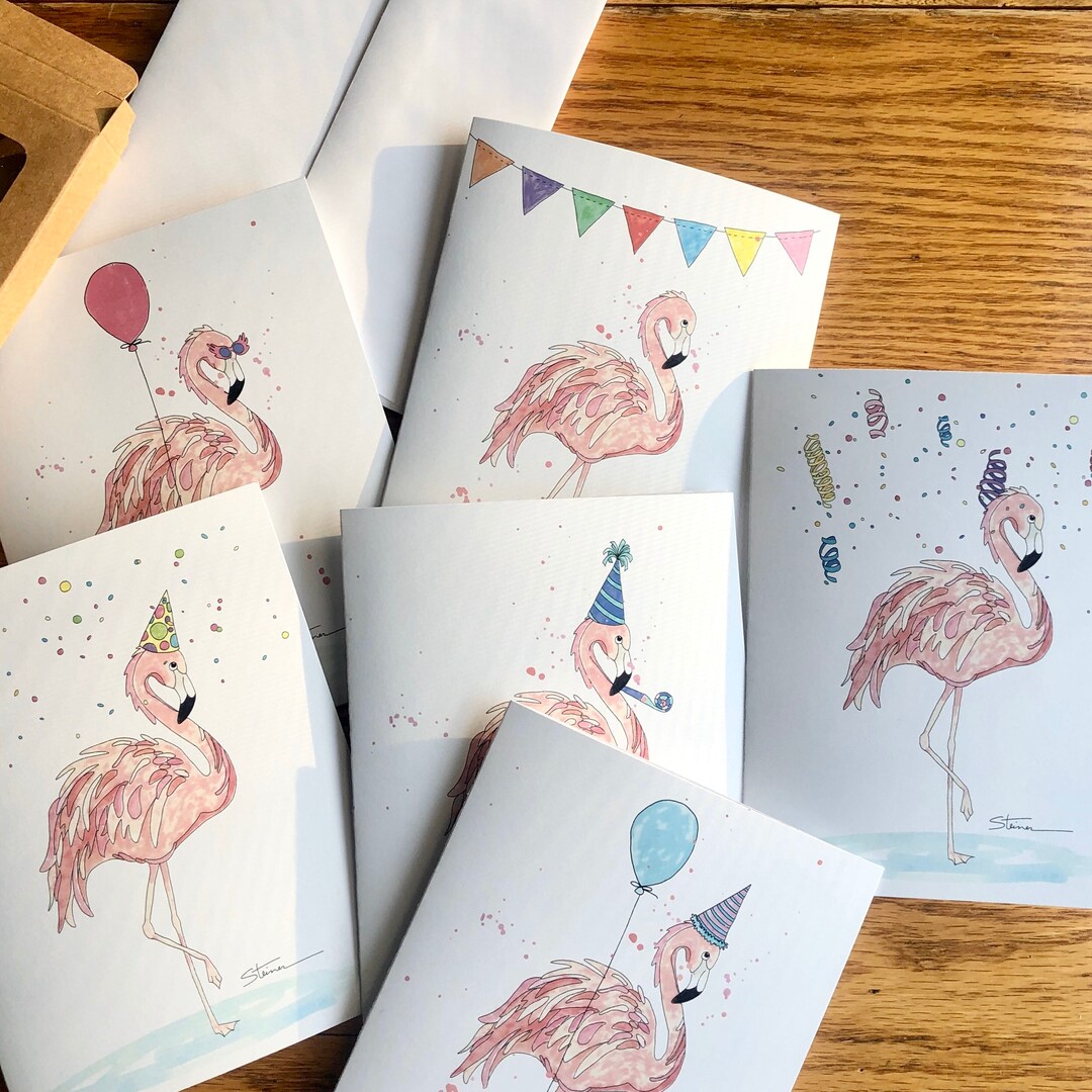 Flamingo Blank Note Cards;celebration;birthday; Kids, Adult, Funny ...