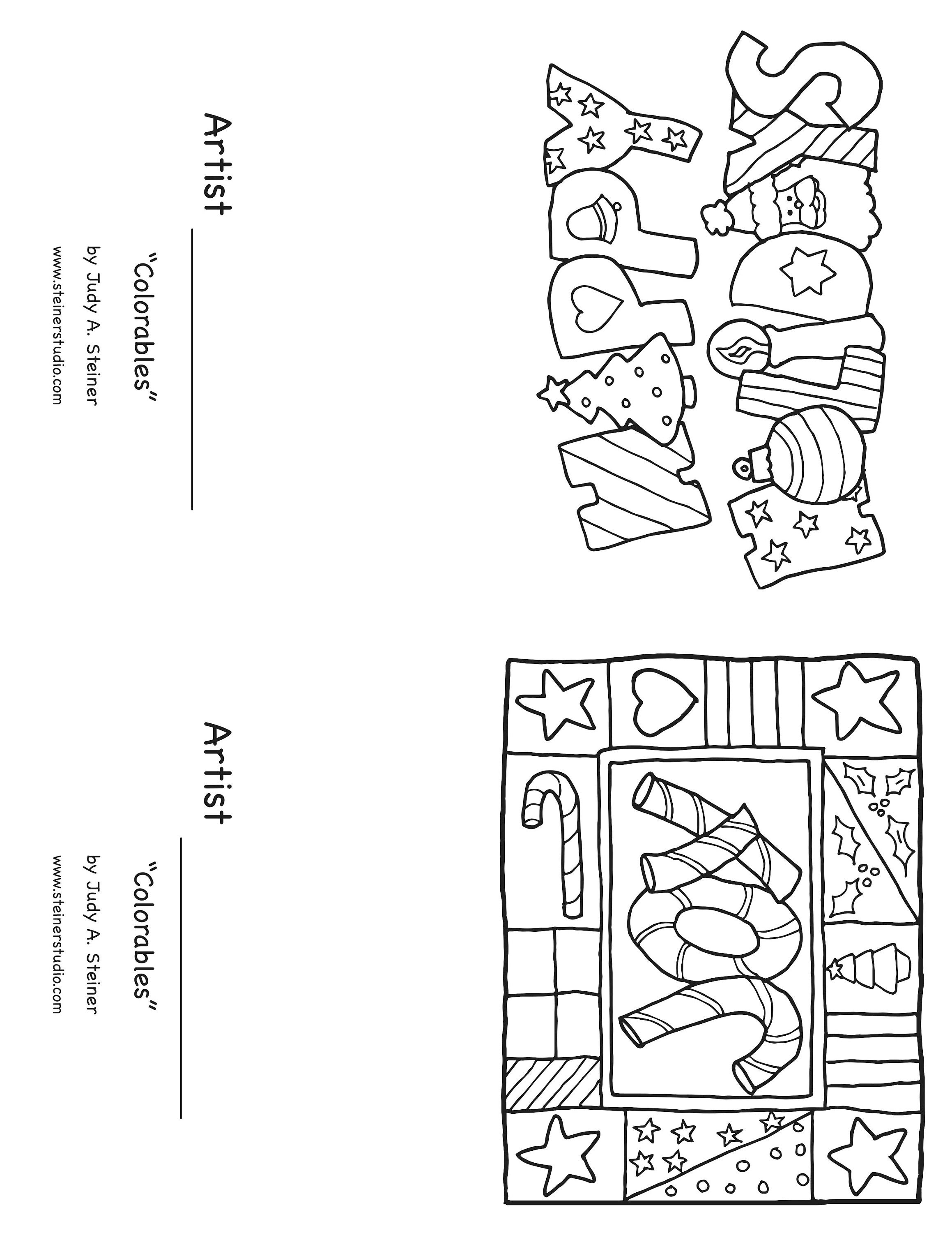 Holiday Printable Coloring Cards / Instant Digital Download / PDF File ...