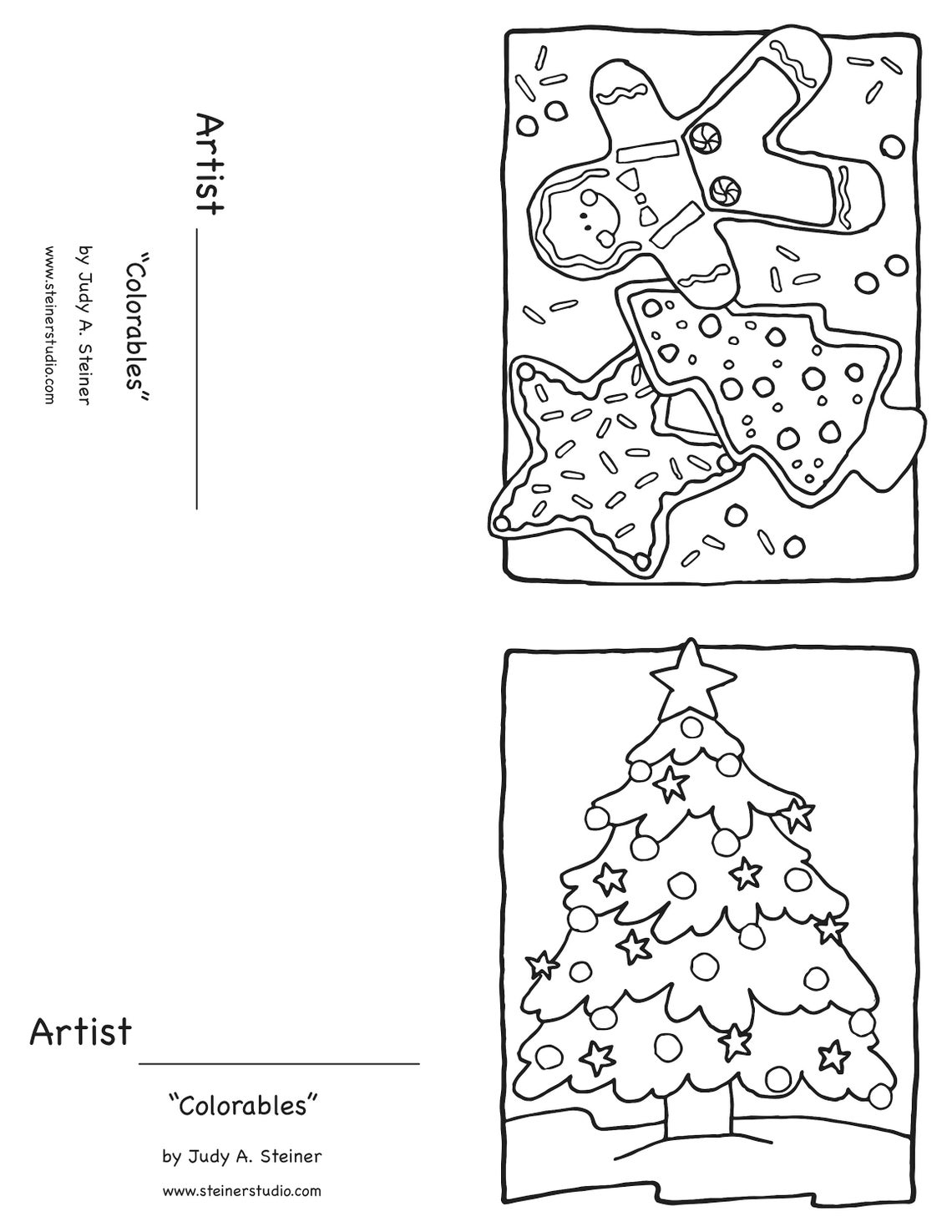 Holiday Printable Coloring Cards / Instant Digital Download / PDF File ...