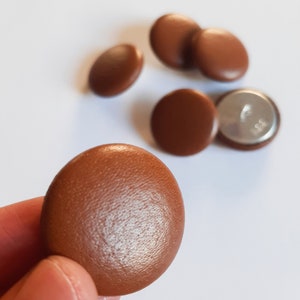 Brown Leather Buttons / Leather Shank Style Brown Buttons / #30L #36L ...