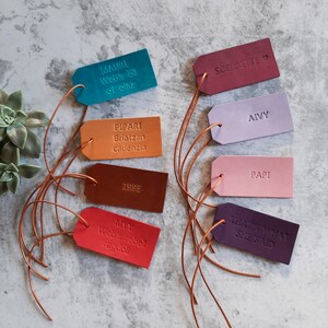 Custom Leather Label, Personalised Leather Gift Tag, Embossed Leather ...