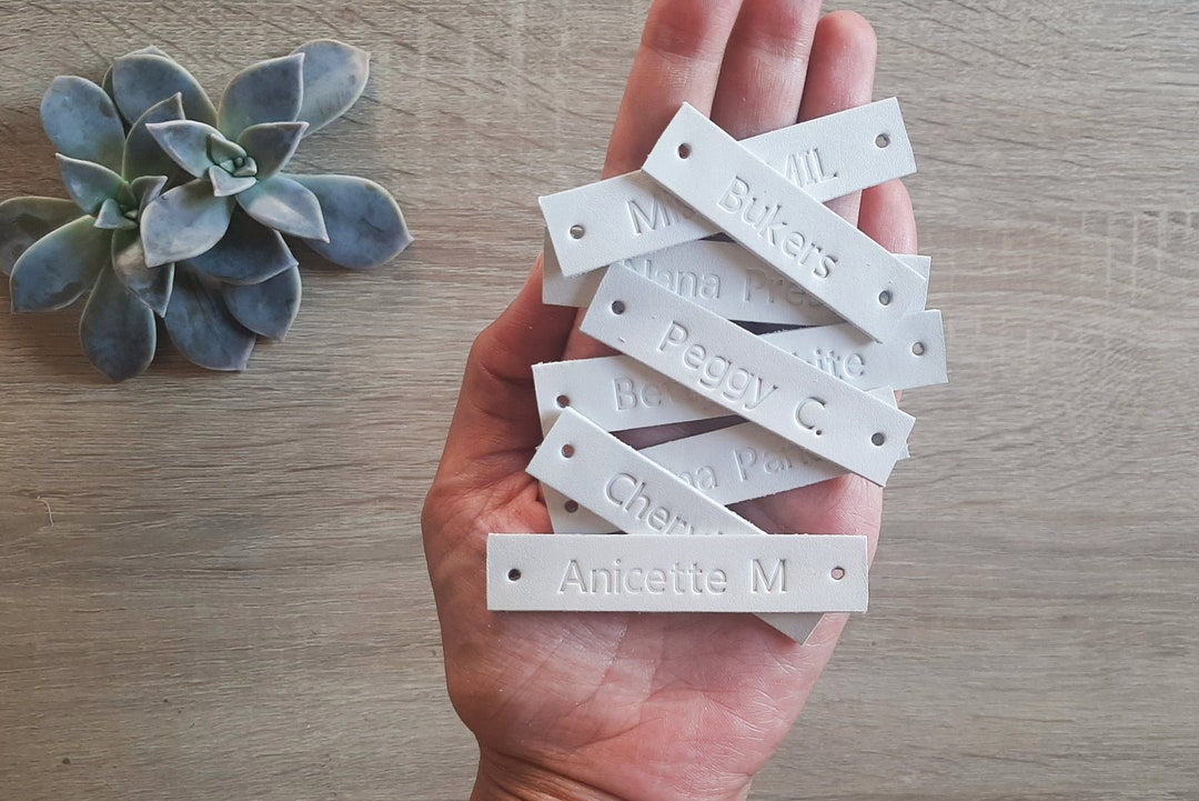 Custom Leather Tag / Personalized Leather Name Label / Leather Name Tag ...