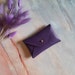 Purple Leather Card Case / Personalized Purple Envelope Card Holder ...
