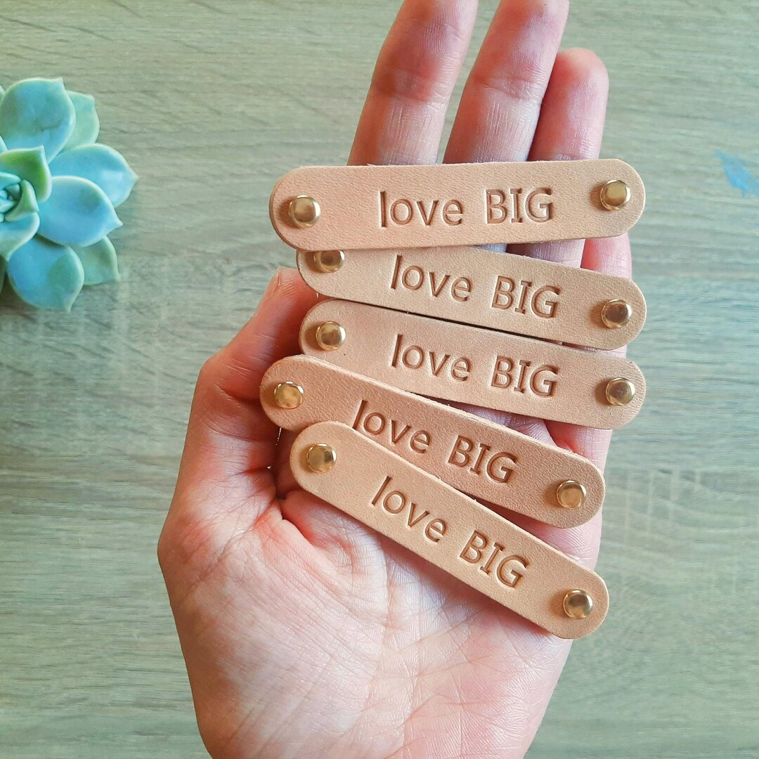 Personalized Leather Tag With Rounded Corners / Custom Leather Label ...