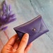 Purple Leather Card Case / Personalized Purple Envelope Card Holder ...