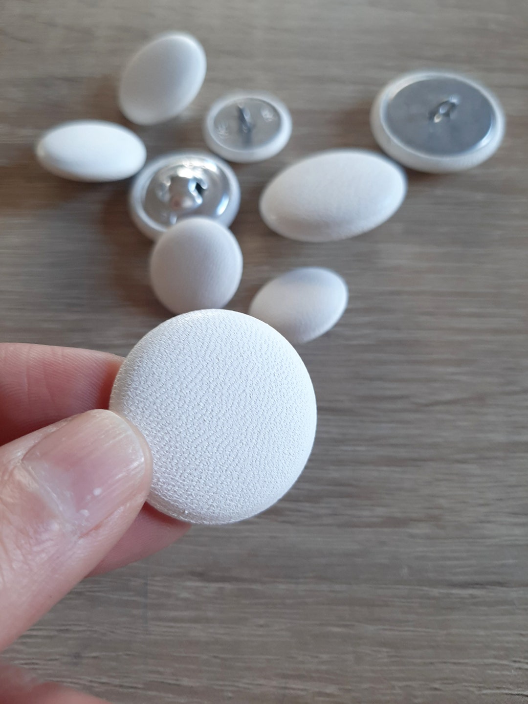 White Leather Buttons / Leather Shank Style White Buttons / #30L #36L ...