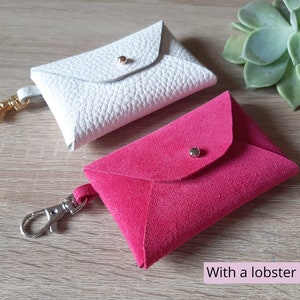 Purple Leather Card Case / Personalized Purple Envelope Card Holder ...