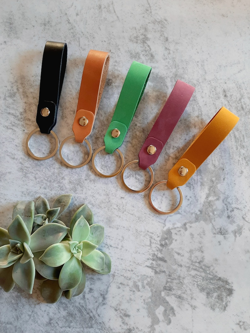 Personalised Leather Key Chain / Leather Key Ring / Genuine Leather ...