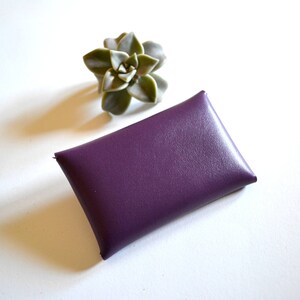 Purple Leather Card Case / Personalized Purple Envelope Card | Etsy