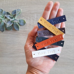 Personalized Leather Tag / Custom Leather Name Label / Leather Name Tag ...