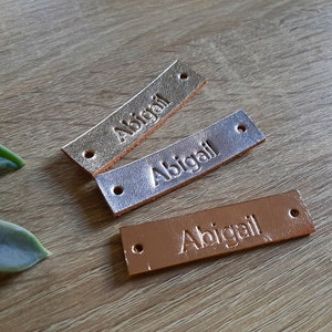 Personalized Leather Tag / Custom Leather Label / Embossed Name Tag ...