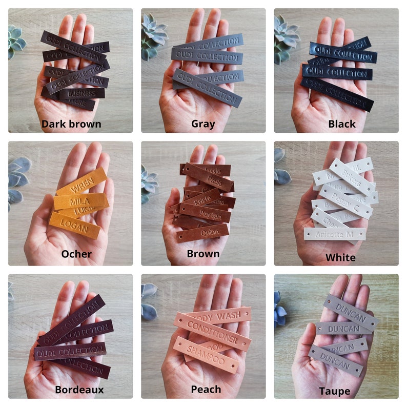 Personalized Leather Tag / Custom Leather Label / Embossed - Etsy