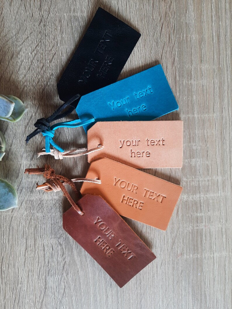 Custom Leather Label Personalised Leather Gift Tag Embossed - Etsy
