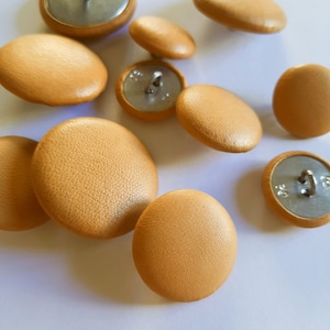 Camel Brown Leather Buttons / Leather Shank Style Camel Brown Buttons ...
