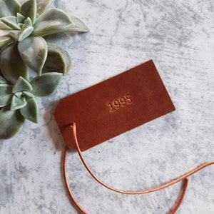 Custom Leather Label, Personalised Leather Gift Tag, Embossed Leather ...