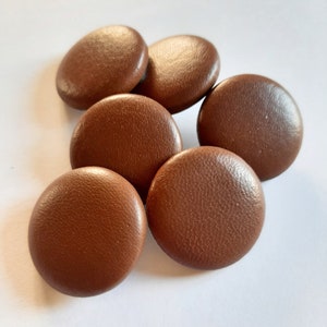 Brown Leather Buttons / Leather Shank Style Brown Buttons / #30L #36L ...