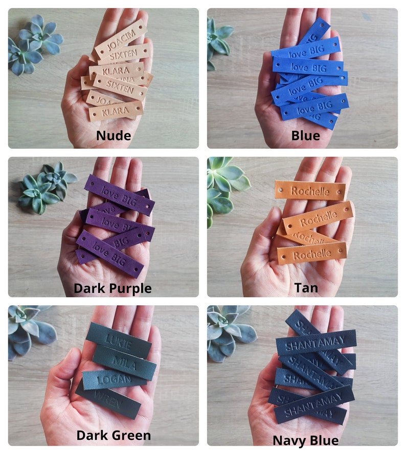 Personalized Leather Tag / Custom Leather Label / Embossed - Etsy