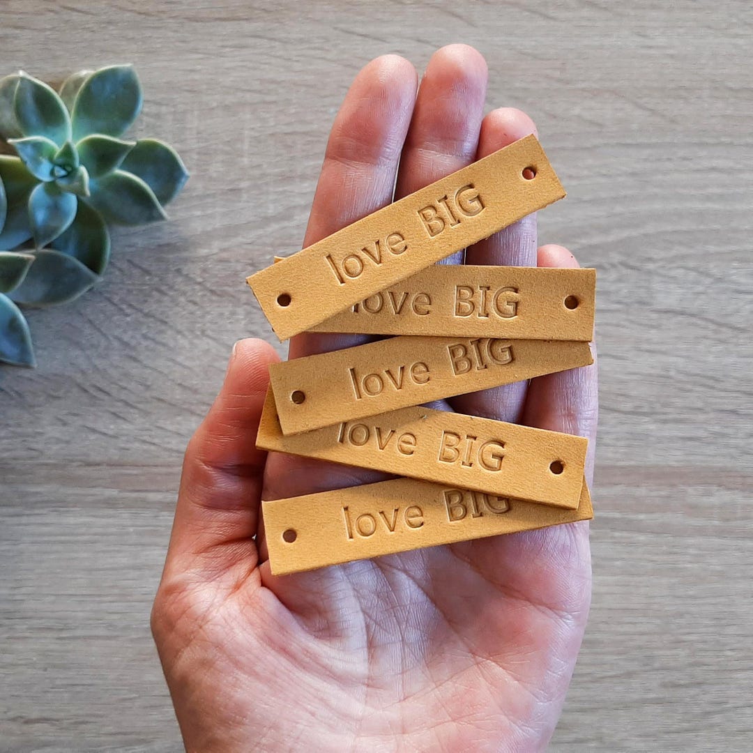 Personalized Leather Name Tag: Custom Label - Etsy