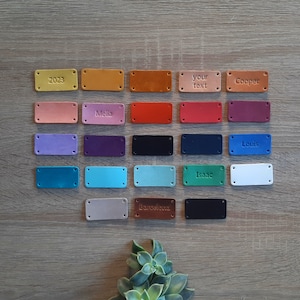 Rectangular Personalized Leather Tag / Custom Leather Label / Custom ...