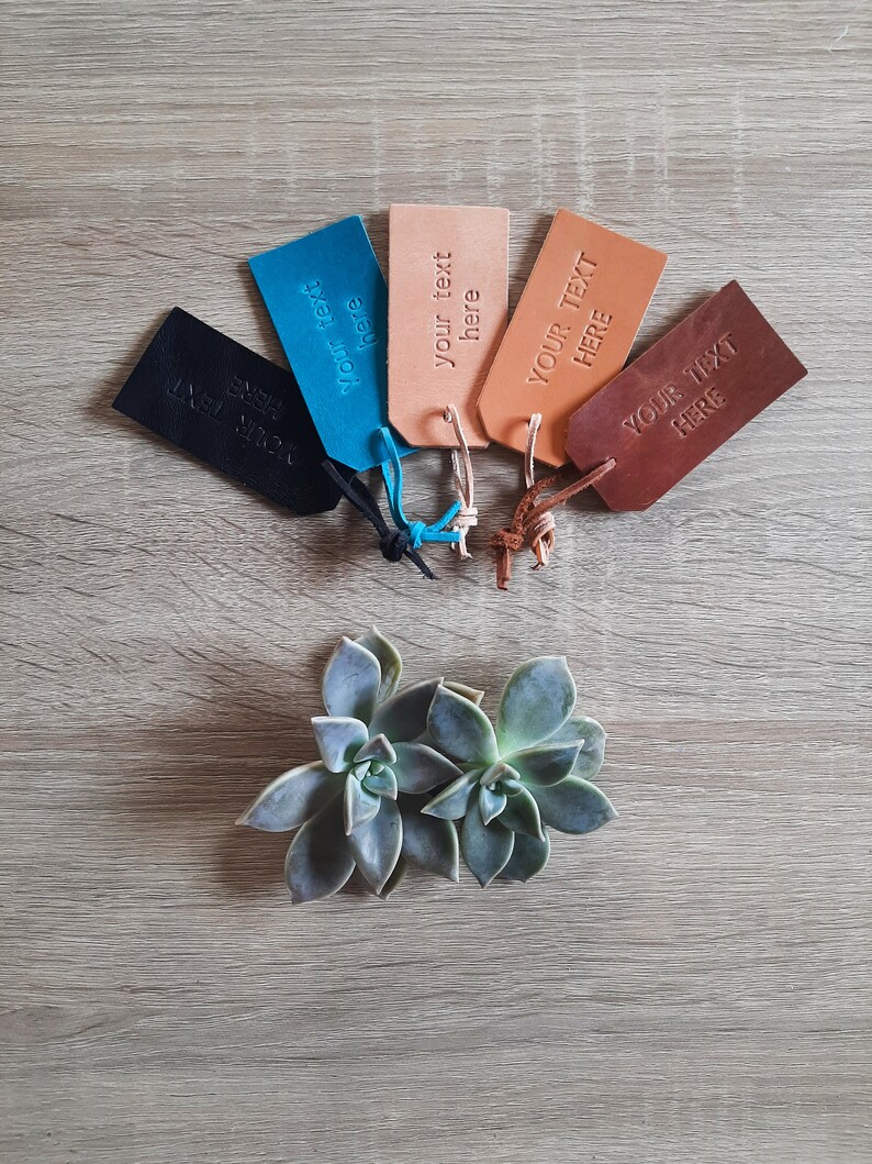 Custom Leather Label Personalised Leather Gift Tag Embossed - Etsy
