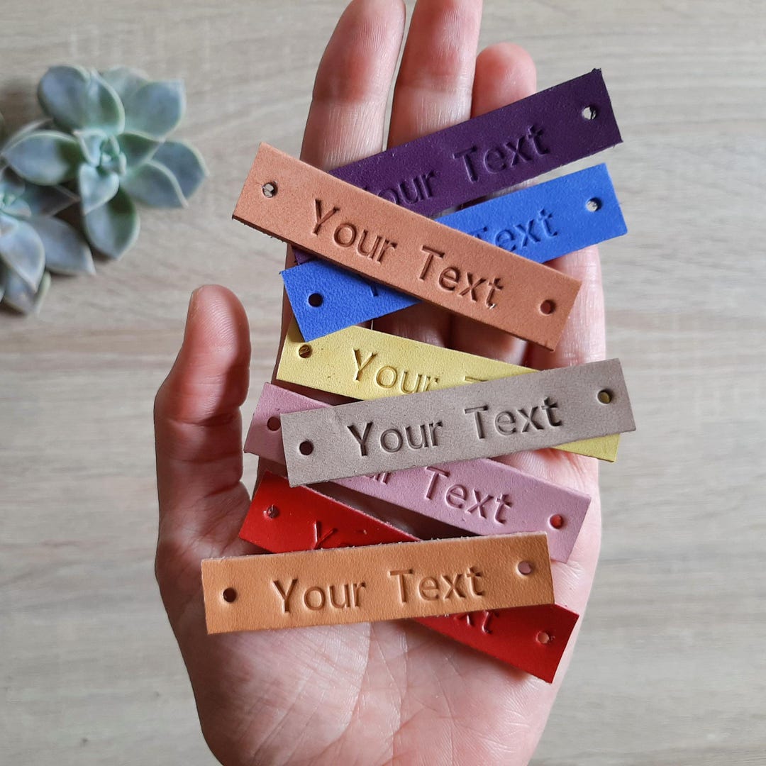 Personalized Leather Name Tag: Embossed Custom Label - Etsy