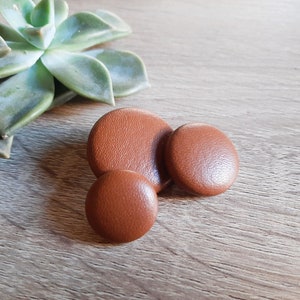 Brown Leather Buttons / Leather Shank Style Brown Buttons / #30L #36L ...