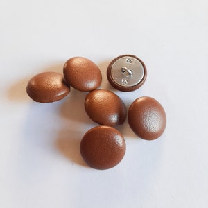 Brown Leather Buttons / Leather Shank Style Brown Buttons / #30L #36L ...