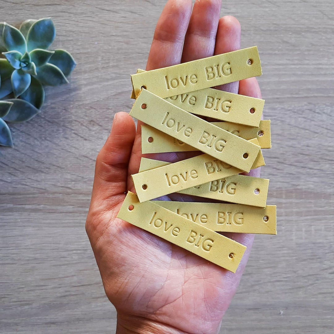 Personalized Leather Name Tag, Custom Engraved Label - Etsy