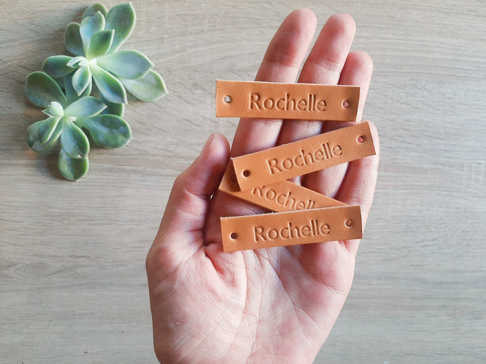 Personalized Leather Tag / Custom Leather Name Label / Leather - Etsy