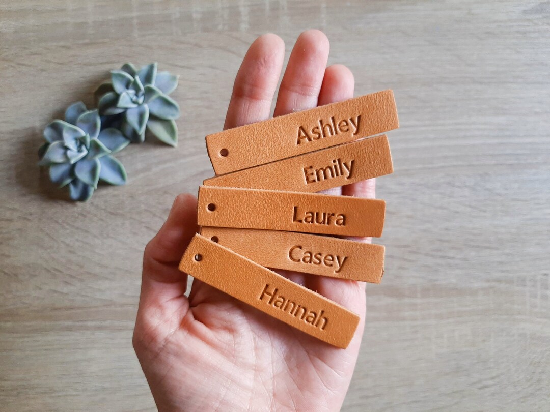Personalized Leather Tag / Custom Leather Name Label / Leather Name Tag ...