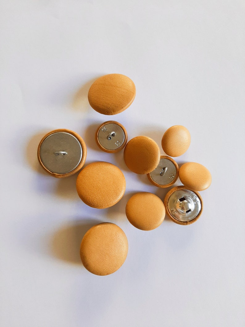 Camel Brown Leather Buttons / Leather Shank Style Camel Brown - Etsy