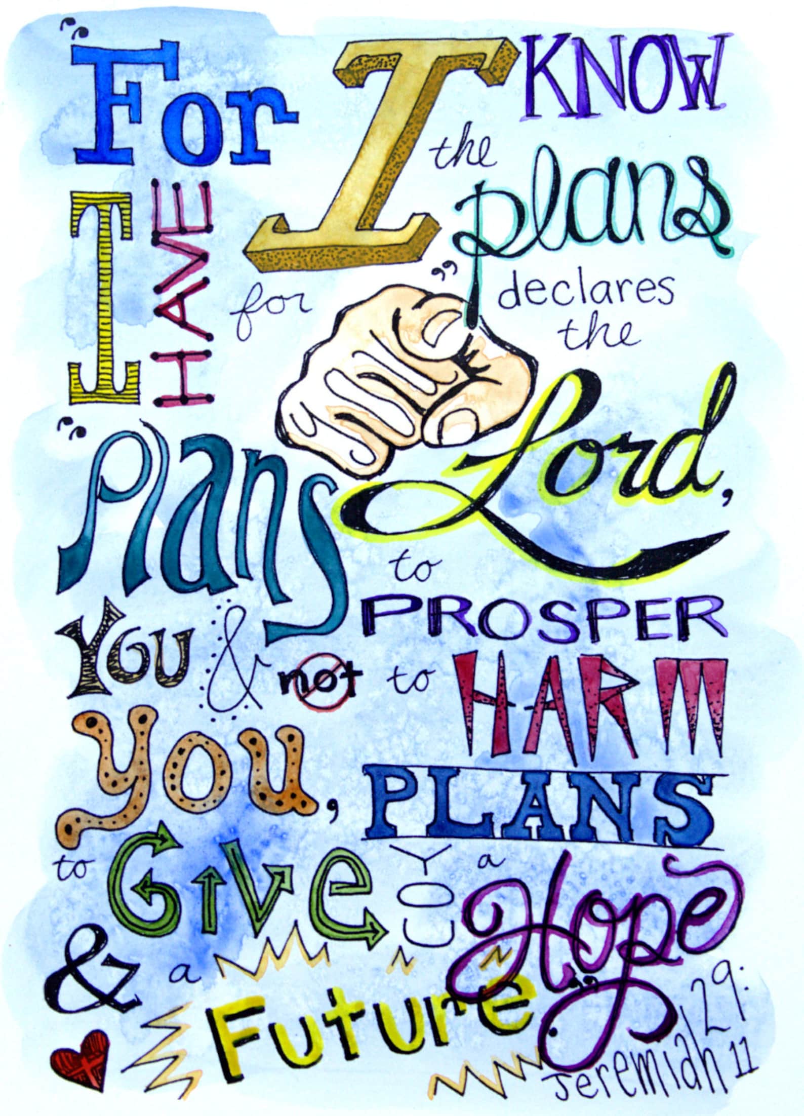Meditative Artwork on Jeremiah 29:11 Color Print - Etsy