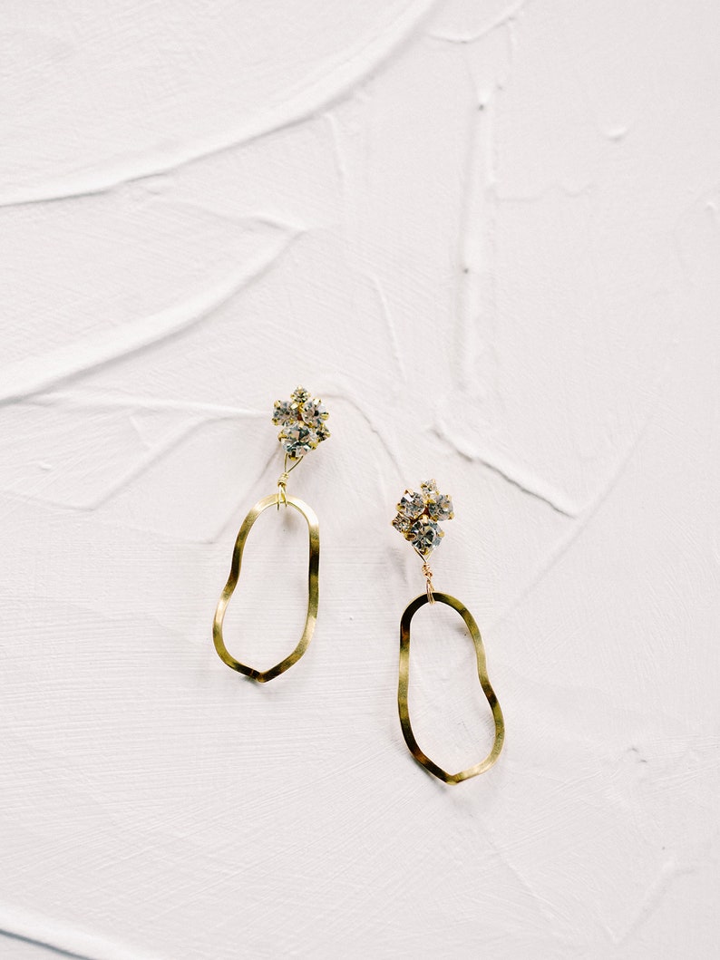 HILLARY Statement Brass Drop Bohemian Bridal Earrings Boho - Etsy