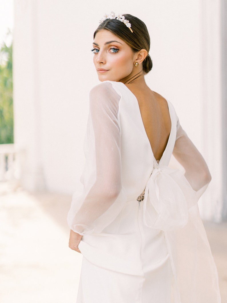 HELEN Modern Romantic Bohemian White Bridal Tiara Boho - Etsy