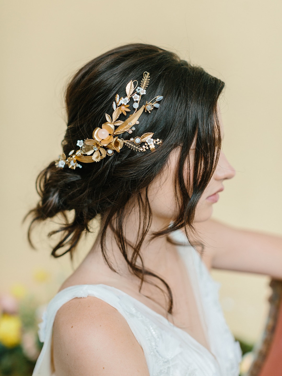 FLEUR Bohemian Floral Statement Bridal Headpiece, Romantic Boho Wedding ...