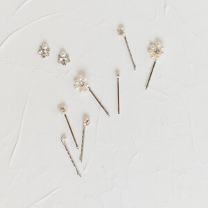 BAILEY - Bohemian Dainty Pearl Wedding Hair Pins, Modern Boho Floral ...