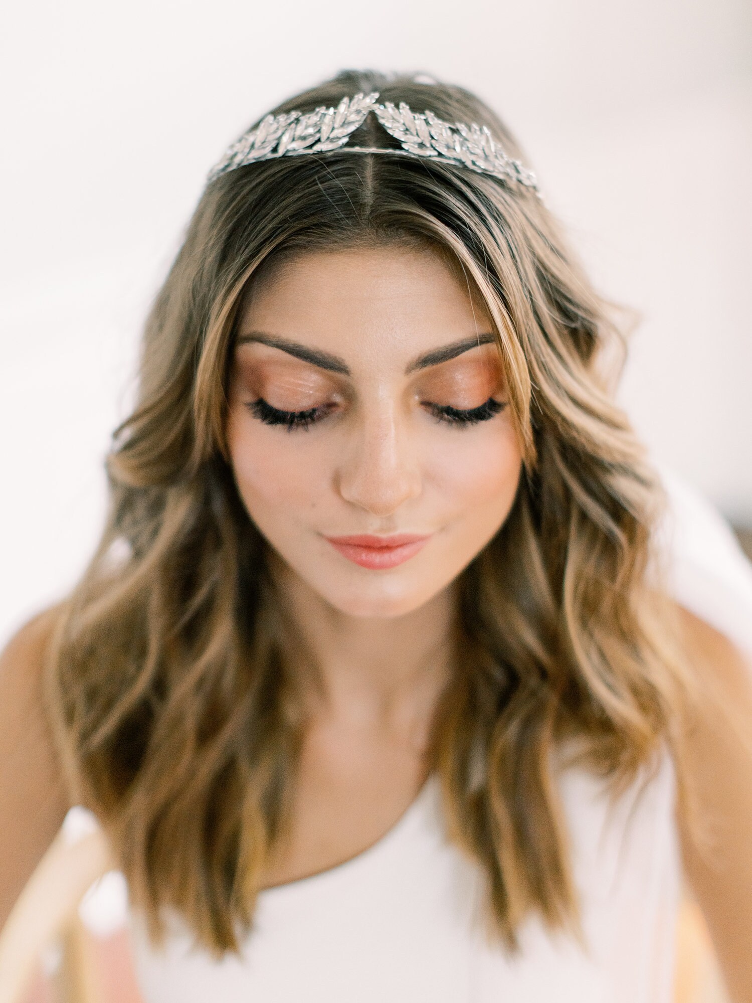 SAMPLE SALE LARISSA Glamorous Bling Leaf Wedding Tiara | Etsy