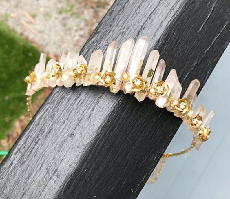 Custom Clear Quartz Tiara With RUSH for Arefeh - Etsy