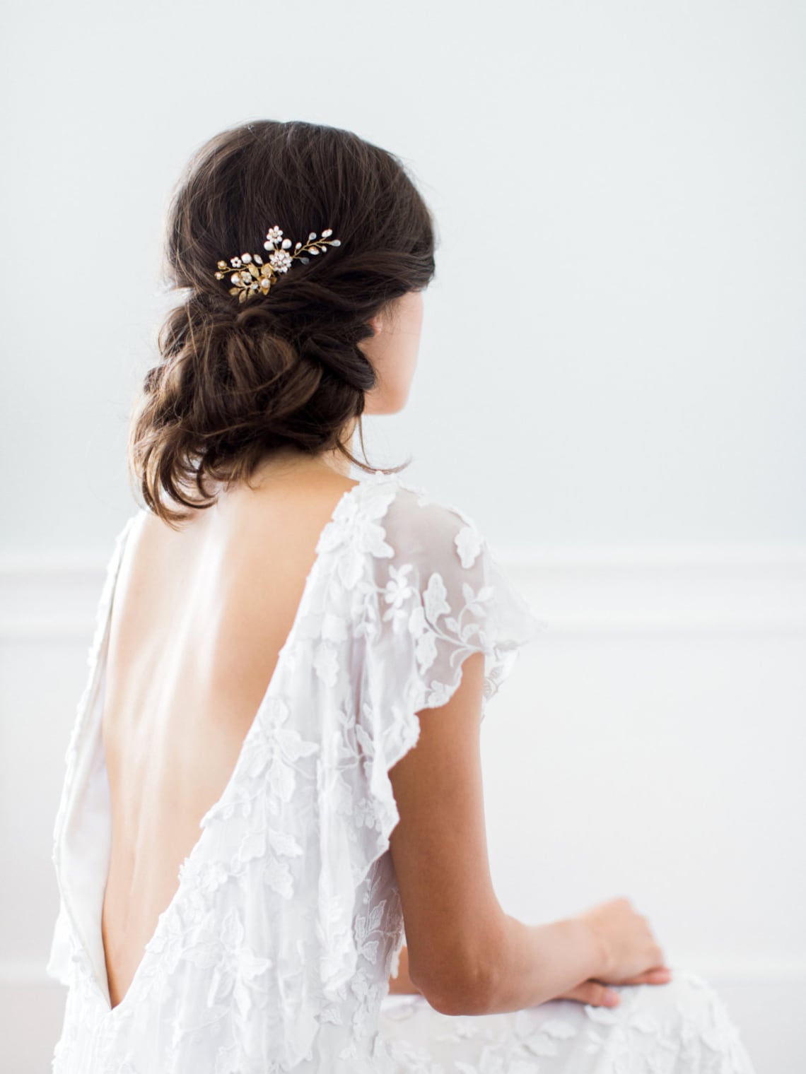 RACHEL Floral Gold Bohemian Bridal Hair Comb Boho Delicate - Etsy