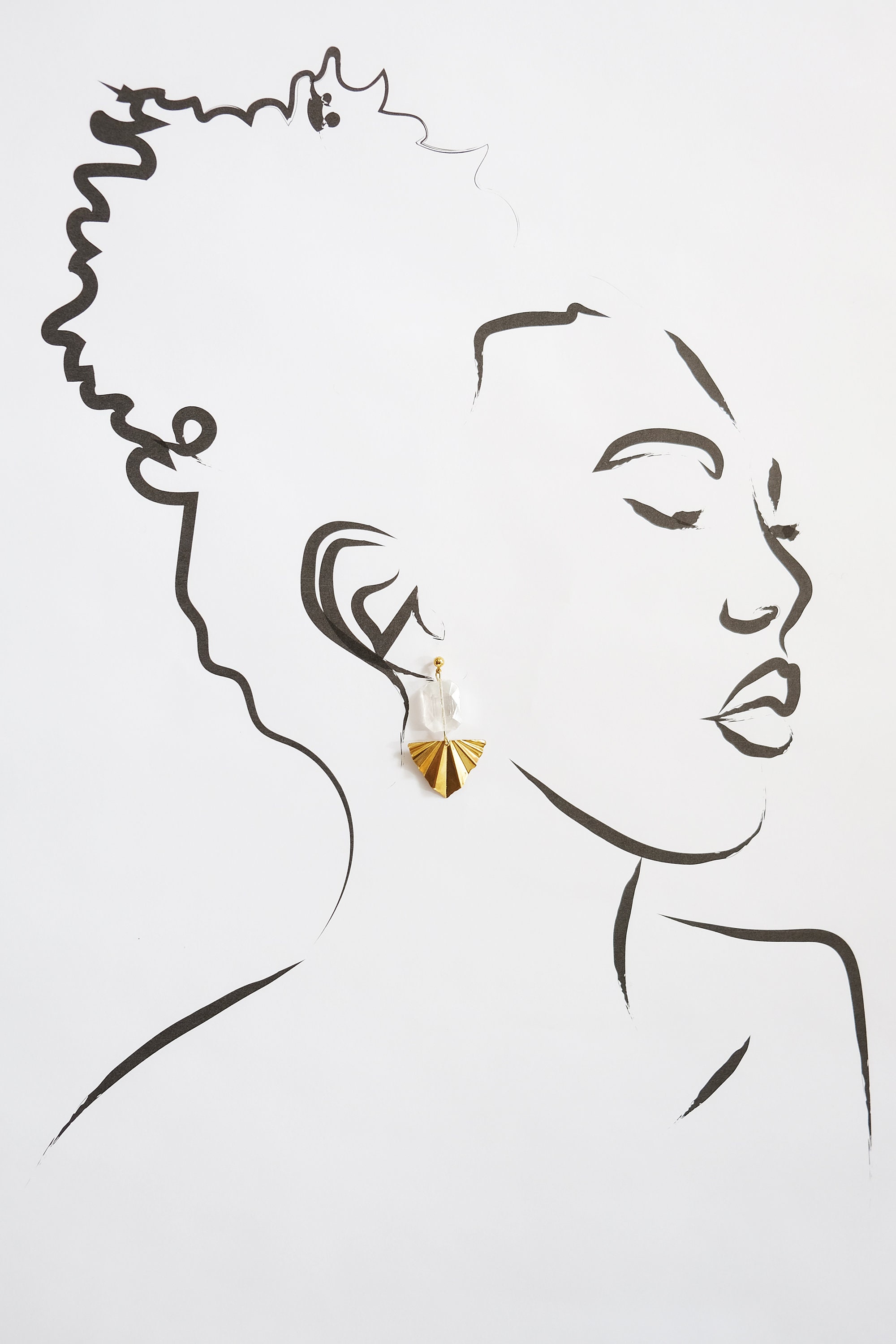 CORINNE - Gold Art Deco Bohemian Statement Bridal Earrings, Boho Modern ...