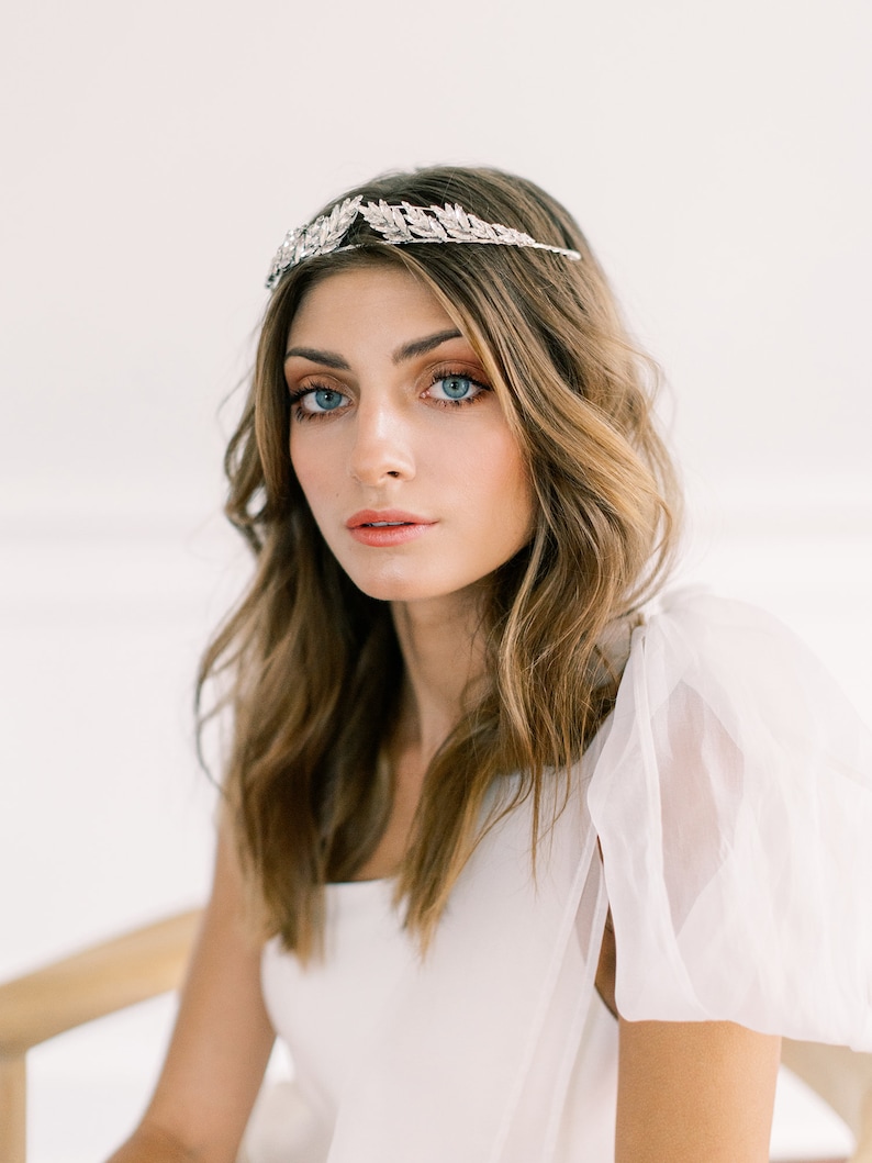 SAMPLE SALE LARISSA Glamorous Bling Leaf Wedding Tiara - Etsy