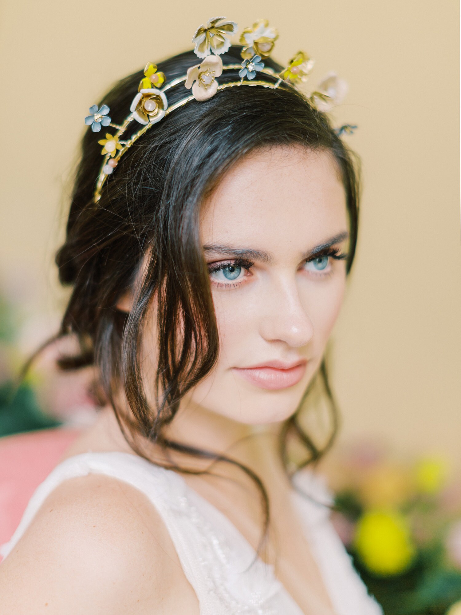 MARIE Romantic Bohemian Floral Bridal Crown Colorful or - Etsy