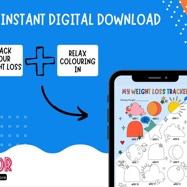 Weight Loss Tracker Coloring Pages - Etsy