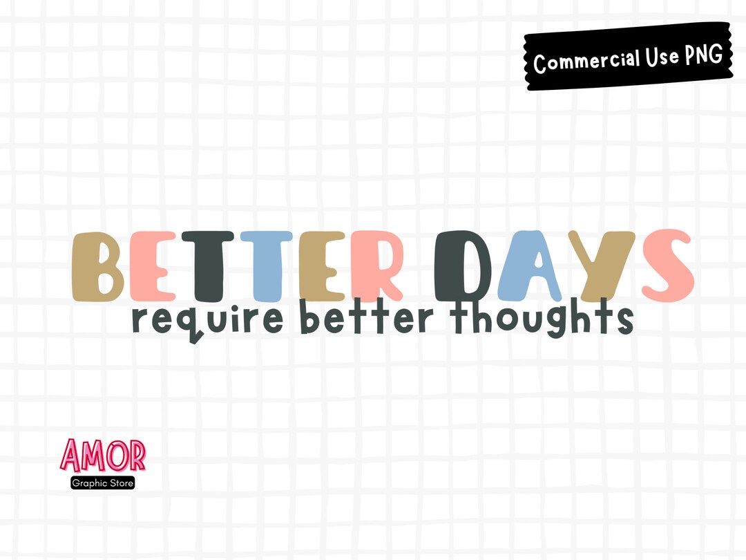 Better Days CLIP ART Manifest Abundance Print and Cut File Mental ...